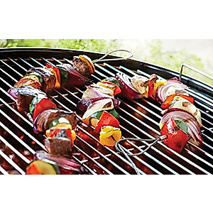 Outset Stainless Steel Flexible BBQ Kabob, Set of 4, 30-Inch Long Barbecue Skewer, 1 EA