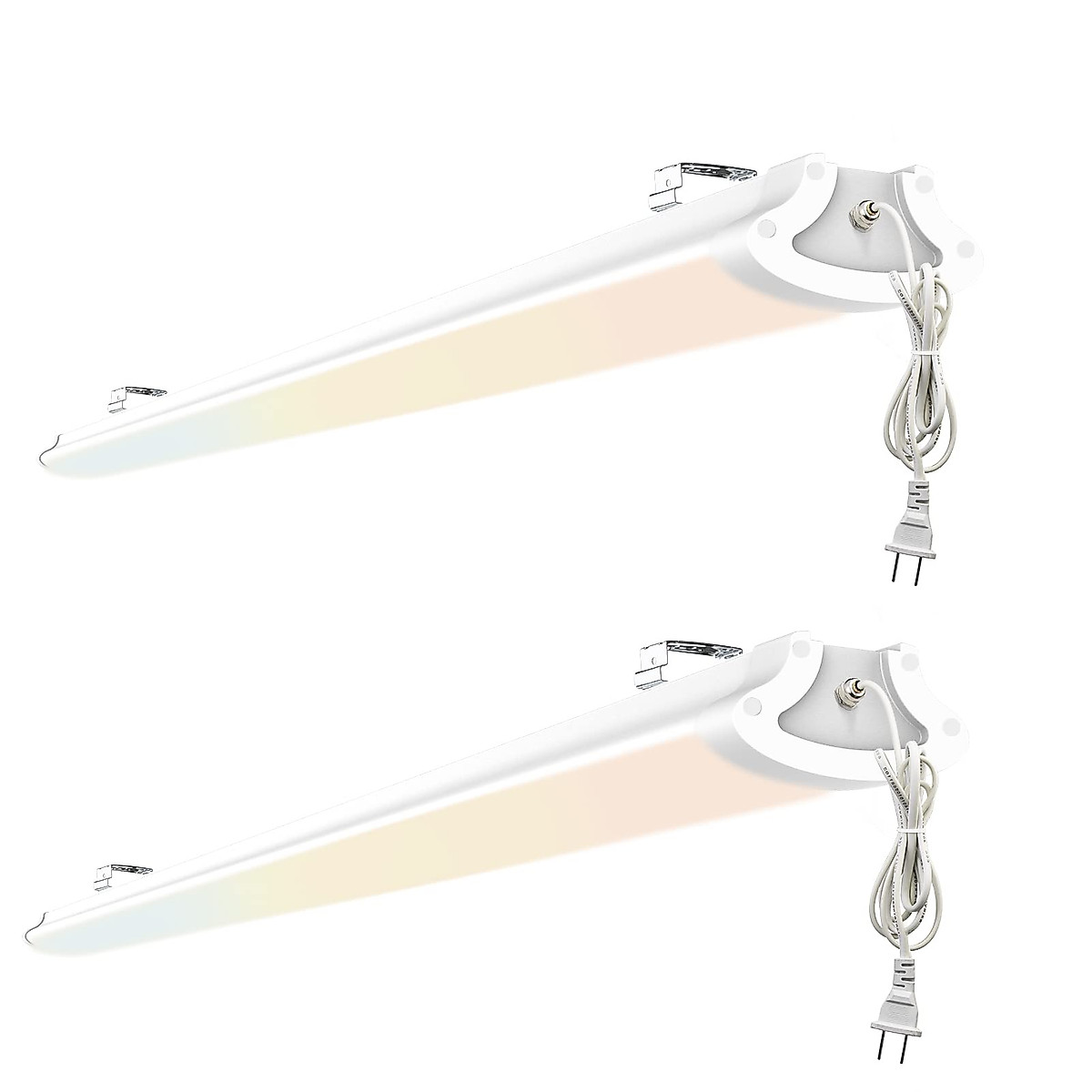 8ft Flush Mount 100w 3CCT(3000-4000-5000k) Selectable LED Vapor Shop Celling Light with 5ft Plug and Play for Special Wet Location and Celling Fixture Industry and Commercial Illumination (2 Pack)
