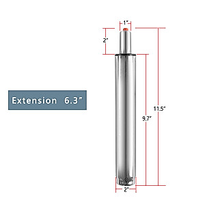 MWOSEN Office Chair Cylinder Replacement-(Extension:17.7" to 27.7'') Gas Lift,Suitable for Tall bar Stool and Tall Drafting Stool,Universal Size(Silver Metal Stroke 10'')