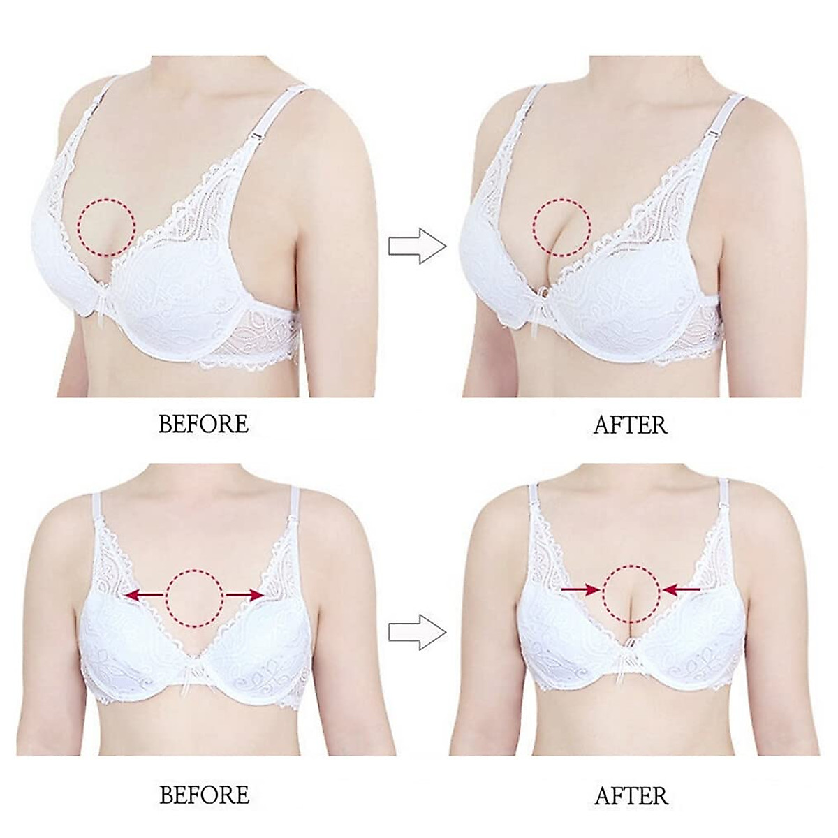 ericotry 1Pair Skin Silicone Bra Inserts Breast Chest Enhancers Push Up Booster Pads for Women Girls Underwear Swimsuits or Bikinis