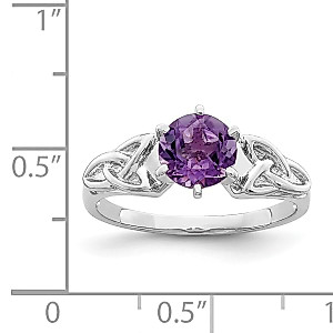 IceCarats 925 Sterling Silver Purple Amethyst Celtic Trinity Ring Gemstone Band Size 6