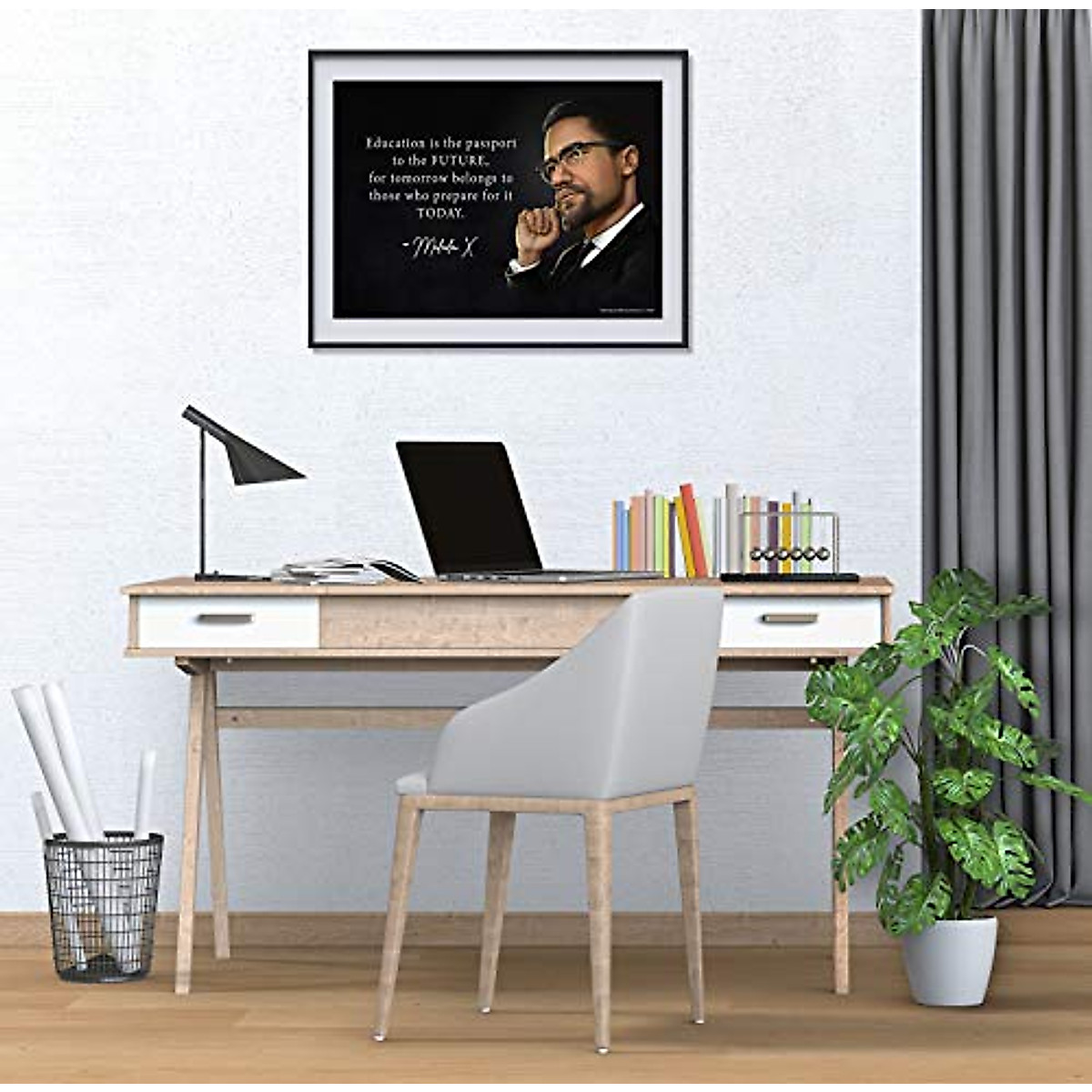 MWB Black History Inspirational Wall Art Posters - Powerful Heroes Martin Luther King, Rosa Parks, Malcolm X, Maya Angelou Positive & Motivational Quotes Wall Art Decor | African American Wall Art for Office or Home | 13" x 18" Non-Laminated (Pack of 4)