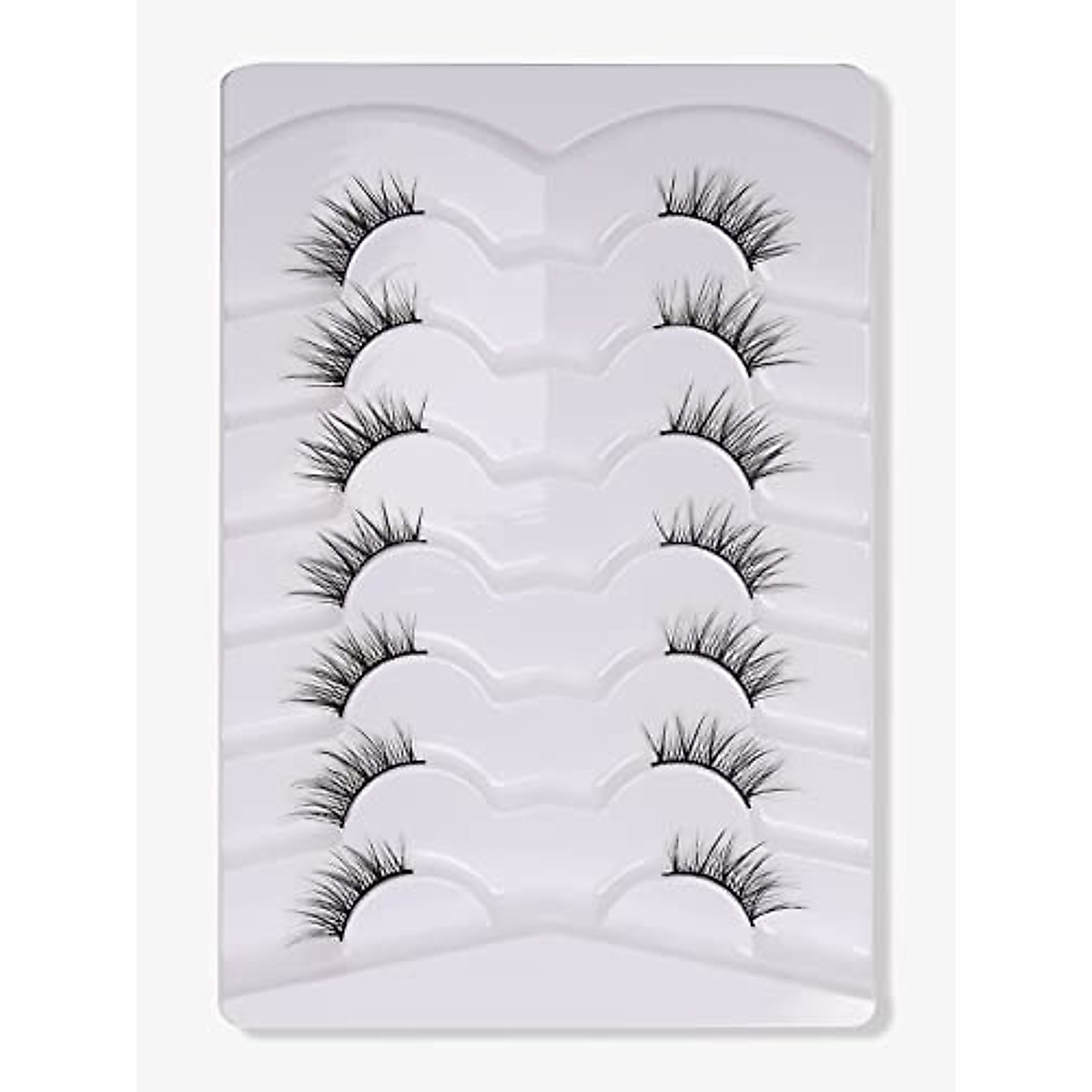 GMAGICTOBO Natural Half Lashes Short False Eyelashes Wispy Lashes Pack Cat Eye 3D Faux Mink Lashes 7 Pairs Multipack
