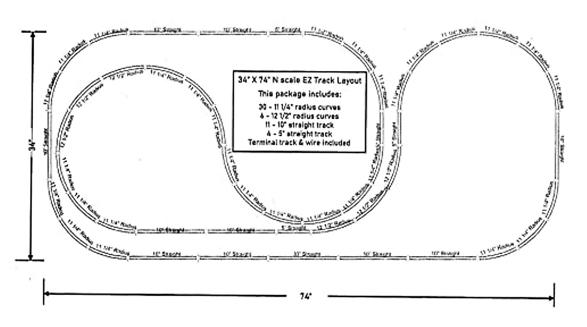 Bachmann EZ Track N Scale Model Railroad Set 29 Feet of Track | Easy Setup