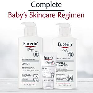 Eucerin Baby Body Lotion, Fragrance Free Baby Lotion, 13.5 Fl Oz Pump Bottle