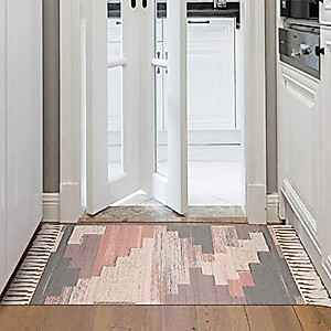 HiiARug Tufted Cotton Area Rug 2'x3' Hand Woven Cotton Rugs with Tassel Boho Area Runner Rugs Throw Rugs for Living Room,Hallway, Entryway, Bathroom,Laundry Room