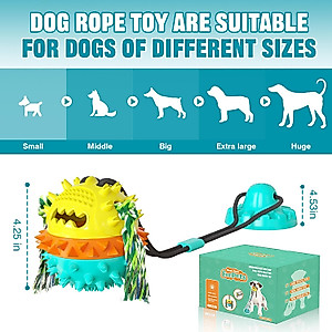 Dog Toys for Aggressive Chewers Interactive Indestructible Puzzle Stimulating Chew Toy Suction Cup Tug of War Enrichment Rope Boredom Busy Self Play Food Teething Puppy Dispensing Squeaky Ball Dogs