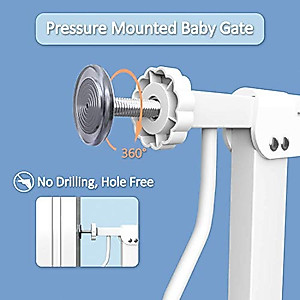 Extra Tall Wide Baby Gate Walk Through, Stand 38" Tall, 57.4-62.2 Inch Pressure Mounted No Drill Dog/Puppy/Pet Long Large Gates - Safety gate for The House doorways and stairways