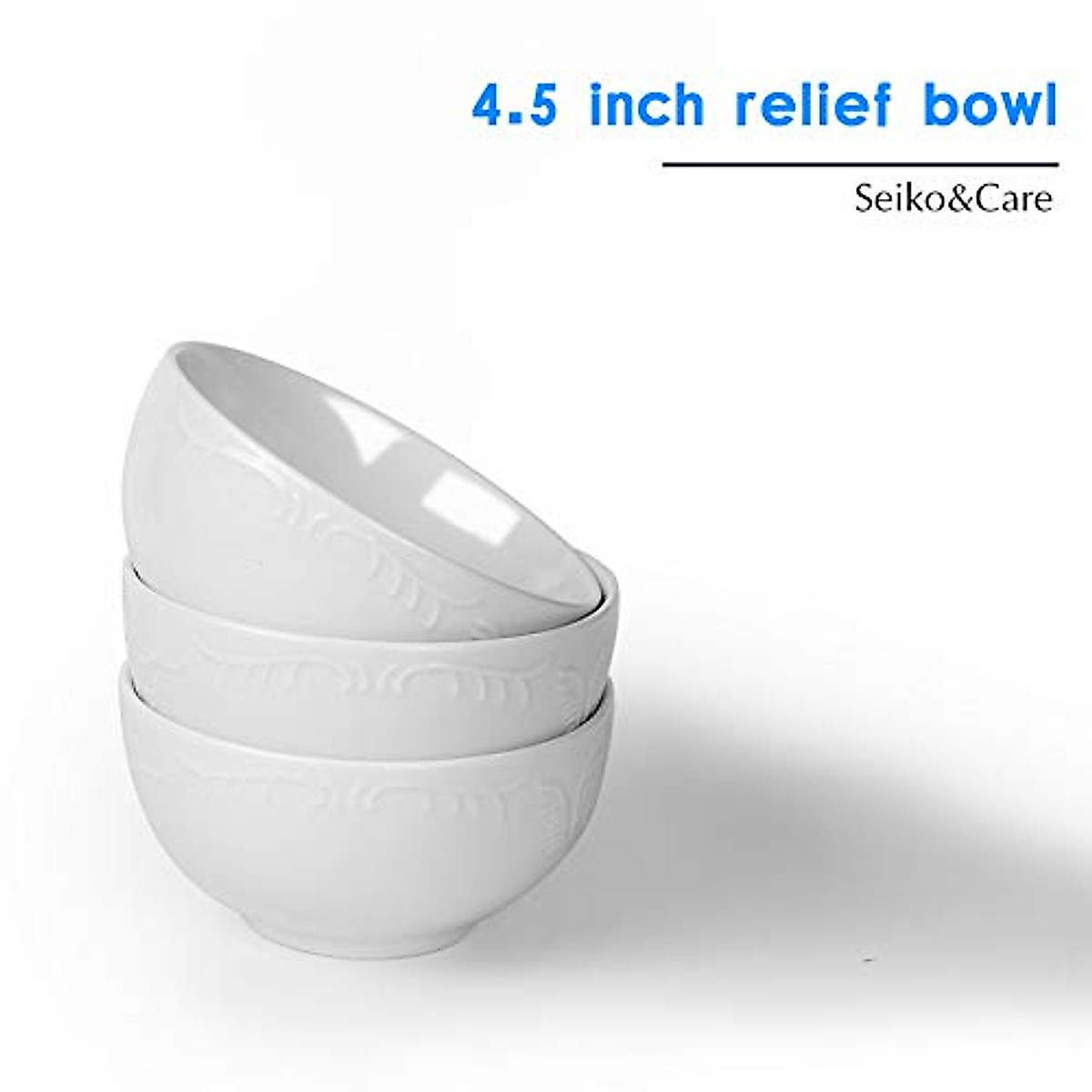amHomel 10 Packs Porcelain Small Bowl Set for Ice Cream, Dessert, Small Side Dishes, Salad, Fruit, Dip (4.5 Inch, White, High Foot)