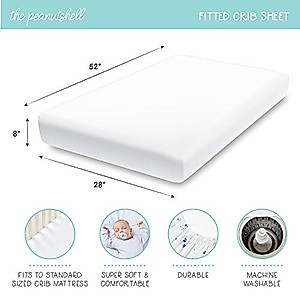 The Peanutshell Fitted Crib Sheet Set for Baby Boys or Girls | Unisex 2 Pack in Rocketships & Shooting Stars | Fits Standard Crib Mattresses
