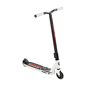 Mongoose Rise 100 Youth and Adult Freestyle Stunt Scooter, High Impact 110mm Wheels, Bike-Style Grips, Lightweight Alloy Deck, White/Red