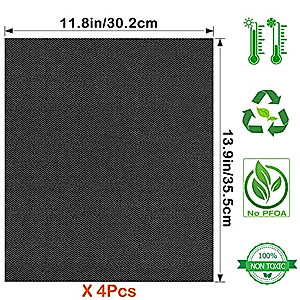 Palksky Air Fryer Oven Liners 4 PCS Compatible with Ninja Foodi SP101 SP201 SP301, Non-Stick Air Fryer Toaster Oven Mat(14 * 12inch) Reusable Microwave Bottom of Gas & Electric Oven Baking Mat