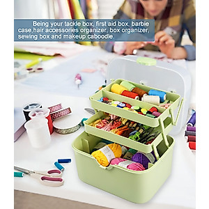 Cqhxvw Craft Organizers and Storage Large Art Supply Storage Three Layer Storage Box Arts and Crafts Box 10.5 X 8.2 X 9in First Aid Medication Organizer Tackle Box Organizer Storage Box with Handle