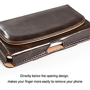 Belt Holster Case for iPhone 14 Pro Max 14 Plus, Horizontal Cell Phone Belt Holder Pouch Case with Clip for iPhone 13 Pro Max iPhone 12 Pro Max 8 Plus Pixel 6 Galaxy S22+ Plus S23+(Brown)