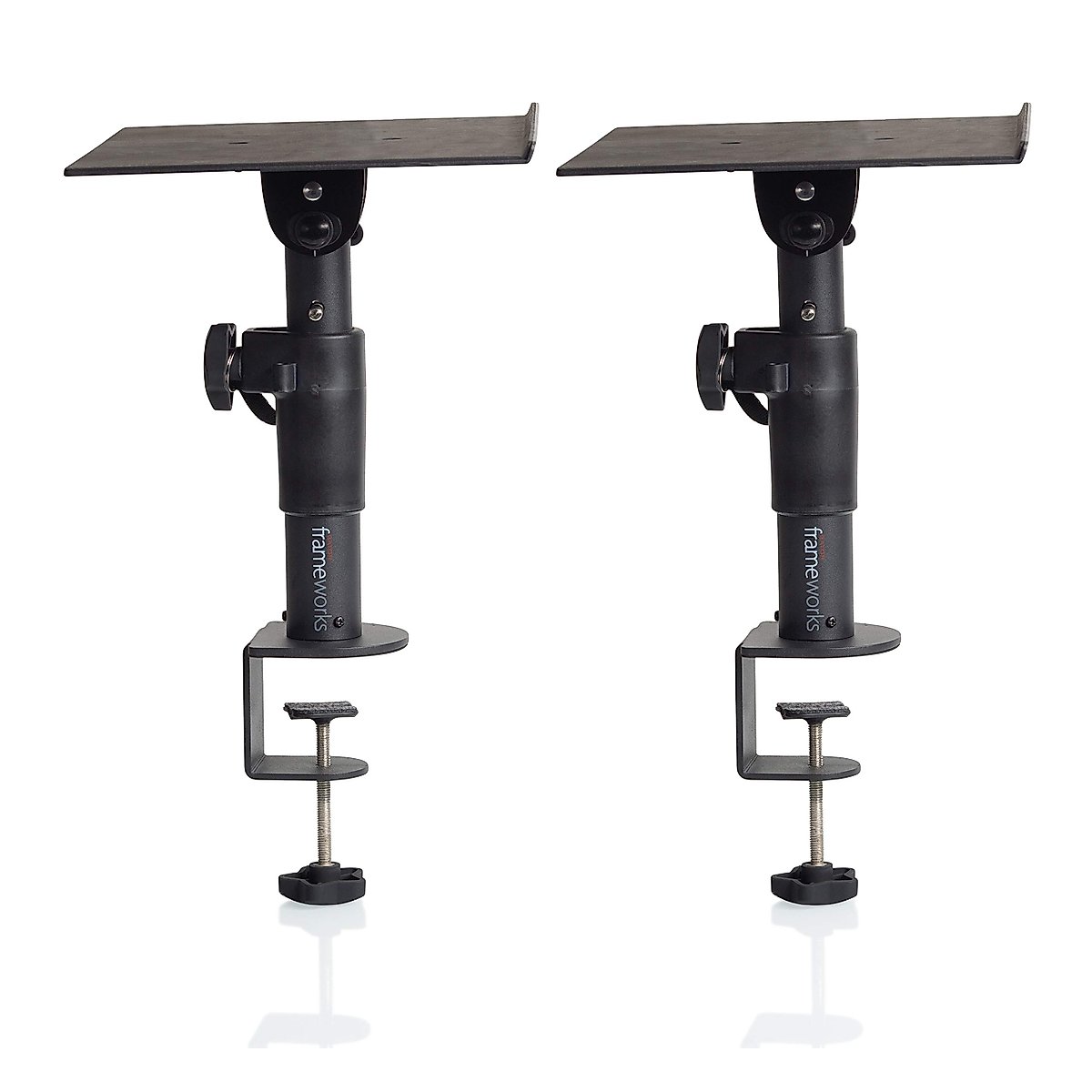 Gator Frameworks Desktop Clamp-On Studio Monitor and Speaker Stand - Set of 2 (GFWSPKSTMNDSKCMP)