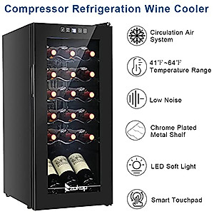 NA American Standard JC-53 AC 115V /60Hz 18Bottle/1.8Cu.Ft/52L/ Compressor Wine Cabinet Black