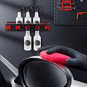 ALL4DETAIL Spray Bottle Holder, Multifunctional Spray Bottle Rack Car Beauty Shop Accessory Display with 5 Plastic Hanging Hooks - Plastic Spray Bottle - Squeeze Bottle