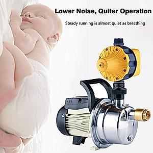 TDRRICH 3/4HP water pressure booster pump with Smart Controller for whole house，Self-priming Jet Transfer Pump Pressure Switch Automatic System 110v AC for Lawn Garden Sprinkler Irrigation
