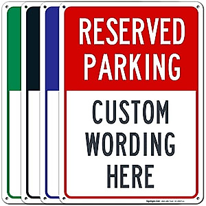 Sigo Signs Reserved Parking Sign, Custom Parking Sign for Parking Lots, Businesses and Schools, 10x14 Inches, Rust Free .040 Aluminum, Fade Resistant, Made in USA by Sigo Signs