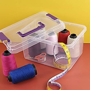 Sandmovie 5.5 Qt Storage Bins with Lids, Clear Plastic Storage Tote, 6-Pack