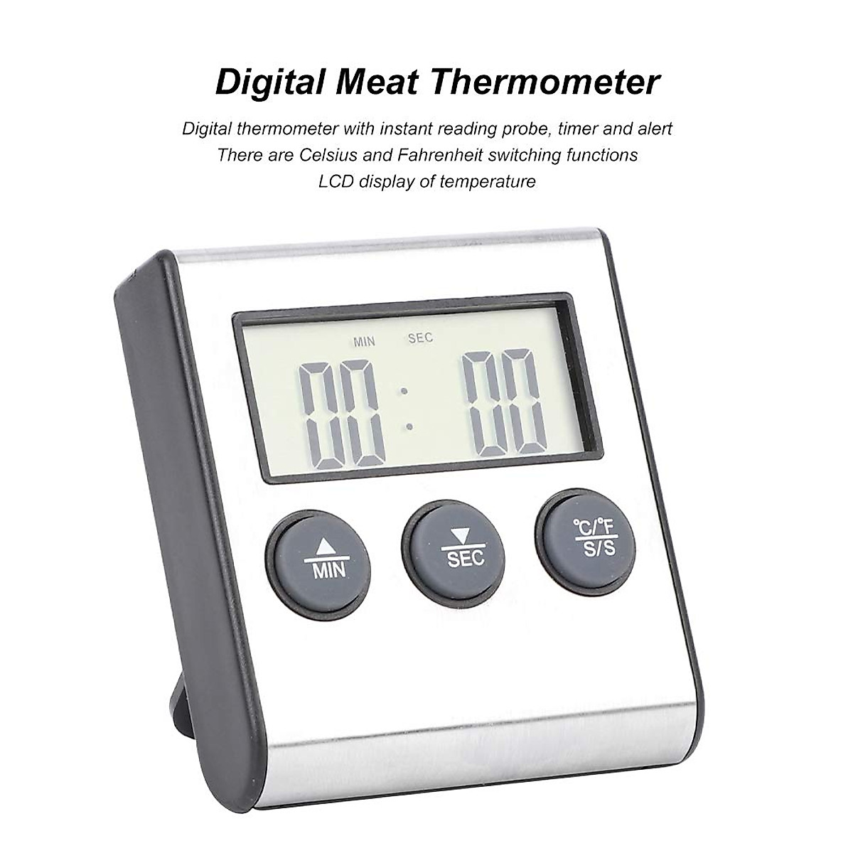 FTVOGUE Digital Probe Thermometer Multifunctional Kitchen Food Thermometer Timer Alarm Industrial Supplies,Thermocouple Thermometers and Probes