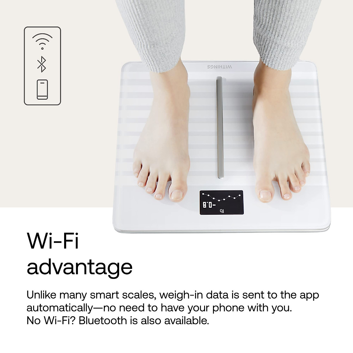 Withings Body Cardio - Premium Wi-Fi Body Composition Smart Scale, Tracks Heart Rate, BMI, Fat, Muscle Mass, Water Percent, Digital Bathroom Scale, App Sync Via Bluetooth or Wi-Fi