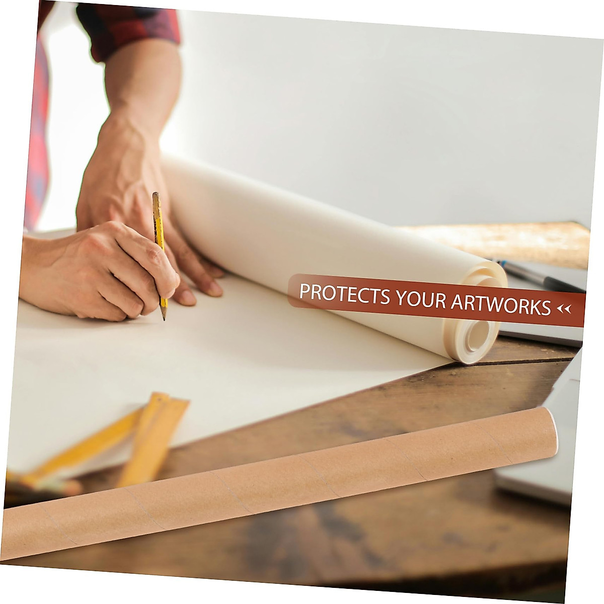 SHINEOFI Paper Tube Posters Portable Paper Poster Tube Drawings Storage Case Mailing Tube Art Carrying Case Poster Carrying Tube Paper Storage Tube Poster Tubes Storage Box Kraft Paper