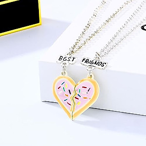 TTPAIAI 30 Best Friends Half Heart Pendant Necklace for Girls, Best Friend Jewelry,Friendship Gift Girls BFF Necklaces-Love (Silver Heart)