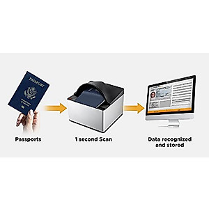 Plustek SecureScan X50 - Passport and ID Card Scanner, Auto-Detect and Scan in 1 Sec Support ICAO Doc 9303 Standards. for Windows only