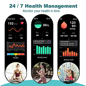 1.95'' Smart Watch for Iphone Compatible 123 Sport Modes Fitness Tracker Bluetooth Smartwatch for Android Phones Outdoor Digital Fitness Watch with Heart Rate SpO2 Sleep Step Counter for Men Women