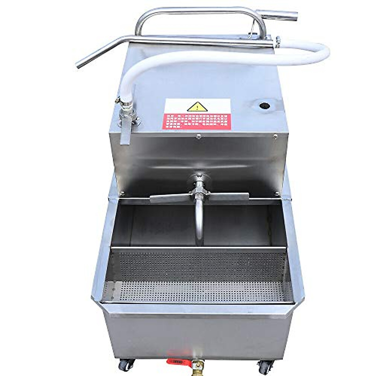 55 L /14.5 Gal Commercial Mobile Fryer Filter Machine/Oil Filter Truck, 550W Fryer Filter Frying Oil Filtering System for Restaurant - Gravity Sedimentation (US Stock)