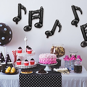 10 Pieces Musical Note Aluminum Foil Balloons Guitar Black Happy Birthday Music Balloons Banner Music Party Decorations for Music Themed Party, Birthday, Home Outdoor Party, Celebrations