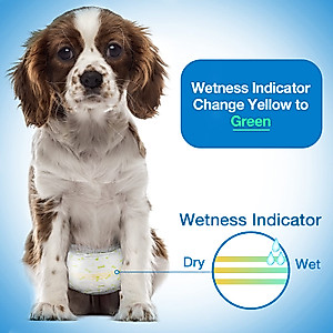 Pet Soft Disposable Male Dog Wraps - Dog Diapers for Male Dogs, Puppy Diapers with Wetness Indicator 48 Counts Small