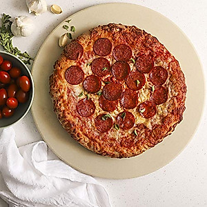 Culinary Couture 15" Round Pizza Stone for Oven and Grill - Cordierite Pizza Stone for Bread, Calzone, Cookies - Oven and Grill Pizza Stone for Outdoor Grill, Stone Pizza Pan for Oven