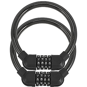 Wear-Resistant Motorcycle Lock Cycling Accessories 2Pcs Wear-Resistant s Convenient Motorcycle Locks Professional Cable Locks Cycle Accessory Bike Cable Lock Cable Bike s