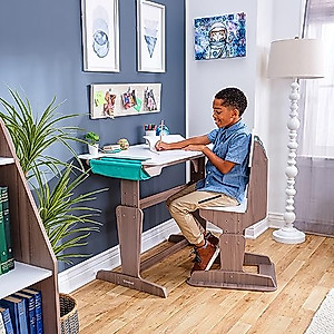 KidKraft Grow Together Pocket Adjustable Desk & Chair Gray Ash