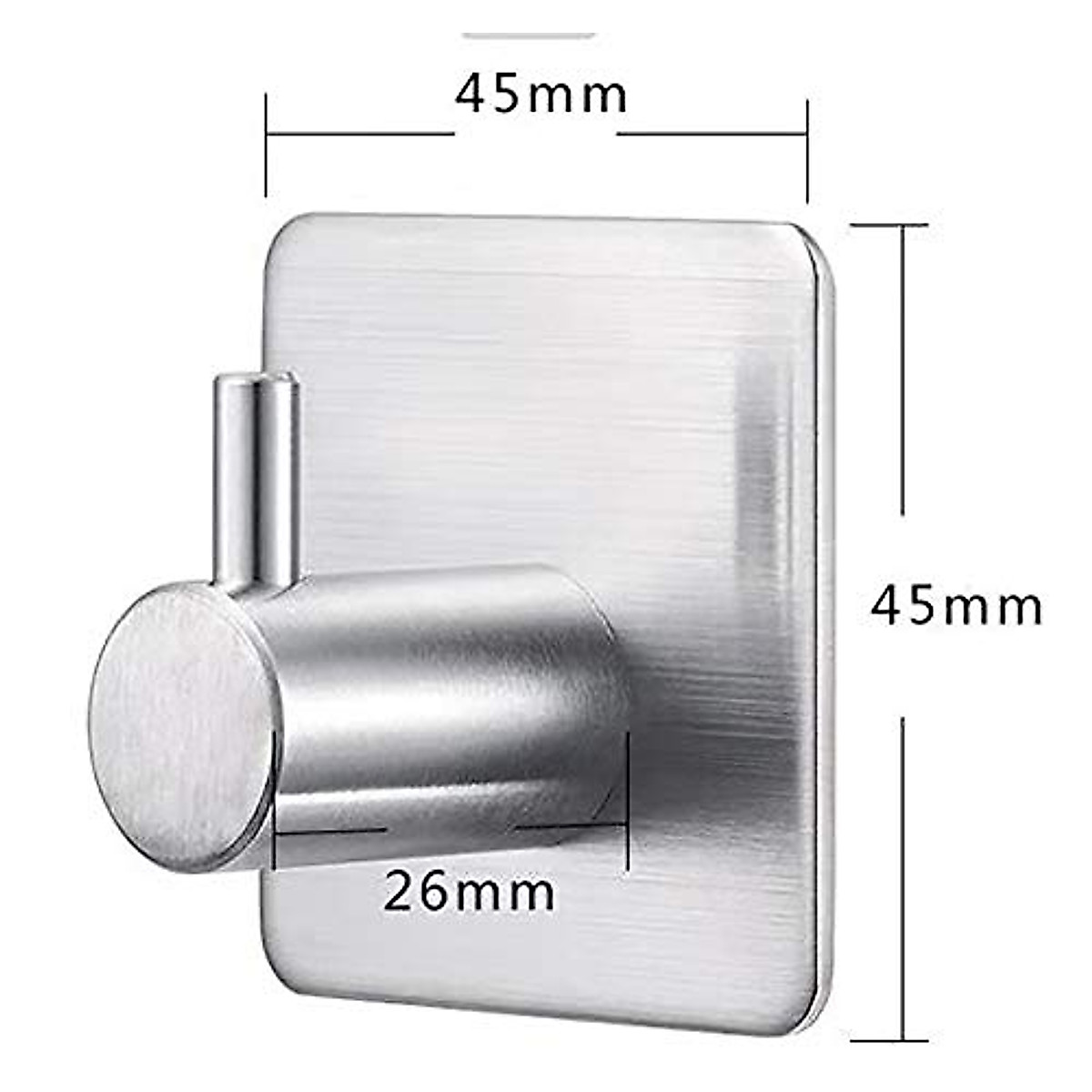 Adhesive Hooks Heavy Duty Waterproof Stainless Steel Wall Hooks for Towel ,Cloth,Coat Sticky Hanging Hooks 4 Sets for Bathroom,Bedroom,Kitchen，Door-4 Pack