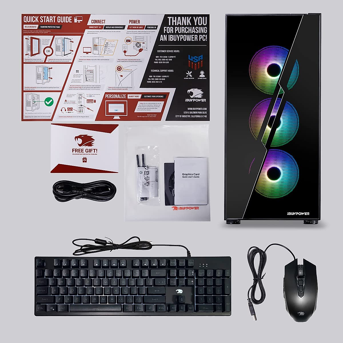 iBuyPower Pro Gaming PC Computer Desktop SlateHakoA5N36T01 (Ryzen 5 7600 3.8GHz, GeForce RTX 3060Ti 8GB, 16 GB DDR5 RAM, 1TB NVMe SSD, WiFi Ready, Windows 11 Home)