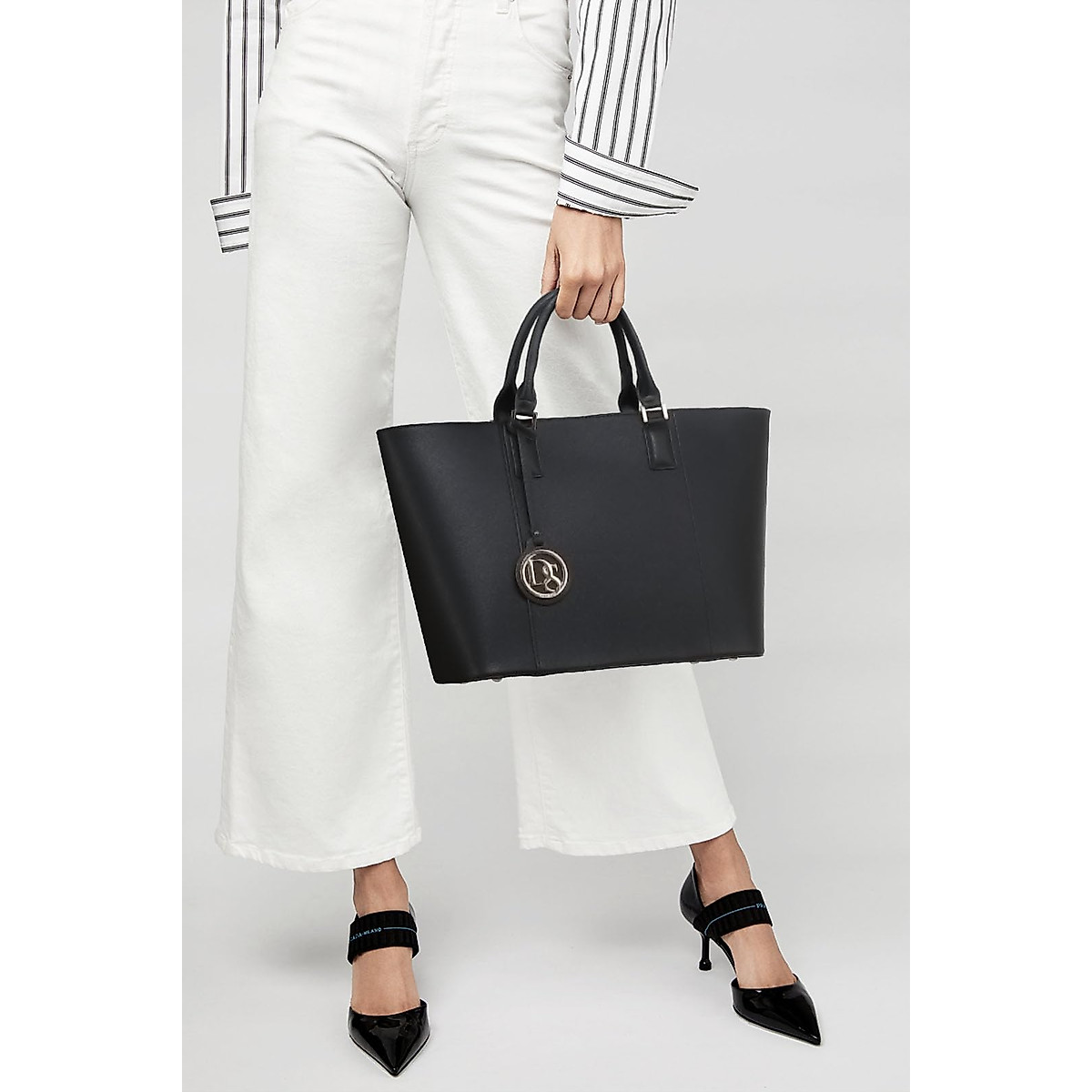 Dasein Women Satchel Purse Handbag Shoulder Bag Work Tote Bag with Matching Clutch