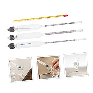 LABRIMP 3pcs Alcohol Meter Hydrometer Alcohol Percentage Tester Thermometer Alcohol Measuring Tools Alcohol Tester Wine Testing Meter Alcohol Proof Testers Alcoholmeter Wine Meter Glass