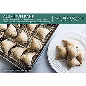 Commercial Quality Cookie Sheet and Rack - Aluminum Half Sheet Baking Pan and Stainless Steel Cooling Rack Set - This 13x18 Baking & Roasting Tray is Rust & Warp Resistant, Heavy Duty, of Thick Gauge