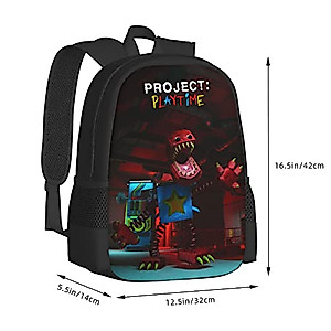 Boxy Boo Backpack for School Cartoon Bookbag 3D Double-Side Large Capacity Lightweight Travel Casual Daypack (A)