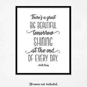 Inspirational Walt Disney Quote Prints, 1 (8x10) Unframed Photos, Wall Art Decor Gifts Under 15 for Home Office Man Cave School College Student Teens Teacher Coach Literary Positive Fans