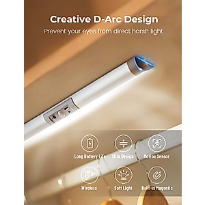 Joyzy 2 Pack Closet Lights Motion Sensor Closet Lighting with LED, Eye Protection Design for Pantry Light Automatic Wireless Lighting, LED Rechargeable Night Light for Wardrobe Under Cabinet Lights