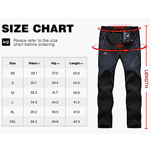 Rdruko Women's Snow Pants Waterproof Insulated Fleece Thermal Ski Hiking Snowboard Pants(Black, US S)