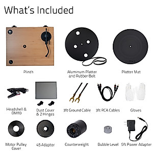 Fluance RT82 Reference High Fidelity Vinyl Turntable Record Player with Ortofon OM10 Cartridge, Speed Control Motor, High Mass MDF Wood Plinth, Vibration Isolation Feet - Bamboo