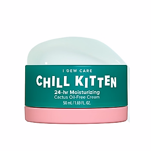 I DEW CARE Heartleaf Face Cream - Chill Kitten | Moisturizer with Moringa Seed, Prickly Pear, Aloe Vera Gel, Cactus Oil-Free, Glass Skin Look, Daily Use, for Dry Skin, Skin Barrier Repair, 1.69 FL Oz