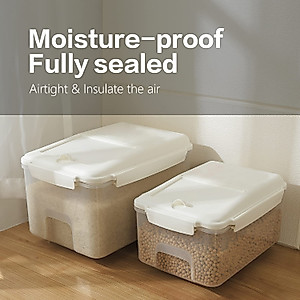 LivLab Rice Dispenser 20 Lbs Storage Container Bin with Measuring Cup Food Cereal Container Bins Household for Kitchen Pantry Organization (20lbs)