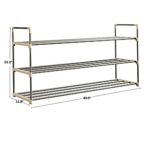 Home-Complete Shoe Storage Rack, 3-Tier Organizer for Closet, Bathroom, Entryway, 2 sets