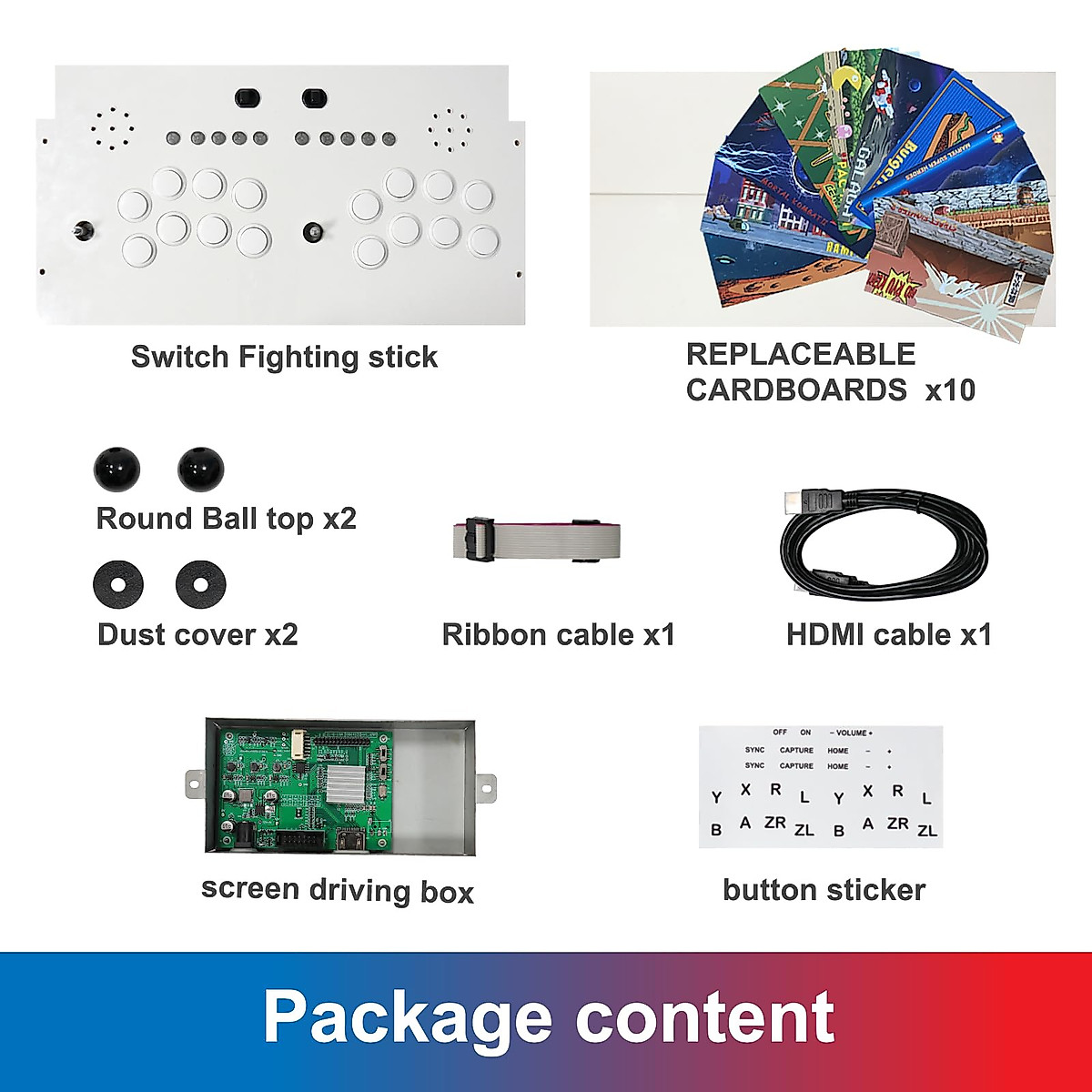 Switch Fighting Stick for Arcade1Up Cabinet, Play Your Switch arcade stick on The Cabinet, Modded Switch Joysticks Specially Designed for Arcade1Up